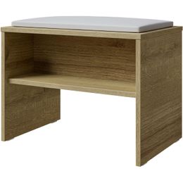 Badkommode SAPHIR, B:60cm H:48cm T:40cm, braun, Spanplatte, Sideboards, "Badezimmer Sitzbank inkl. Sitzkissen aus Kunstleder in weiß und Ablage",
