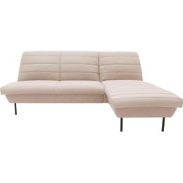 Ecksofa, B:214cm H:92cm T:168cm, beige, LOOKS by Wolfgang Joop, 100% Polyester, Wohnzimmer, Sofas, "LOOKS IX L-Form", Quersteppung, ohne Armlehnen