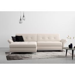 Ecksofa Inosign, B:284cm H:89cm T:179cm, grau, 100% Polyester, Wohnzimmer, Sofas, "Maredo L-Form", Federkern, wahlweise auch mit Kopfteil- und