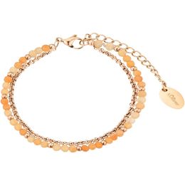 s.Oliver Damen Armband "2037979", 20cm, Edelstahl, orange, Edelstahl, Armbänder, mit Aventurin