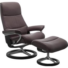 Fußhocker stressless, B:57cm H:43cm T:47cm, rot, Garten, Hocker, "View", mit Signature Base,Gestell Schwarz