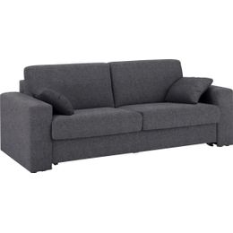 Schlafsofa Home Affaire, B:220cm H:85cm T:100cm, braun, Struktur/Luxus-Microfaser (100% Polyester);Struktur fein ( 100% Polyester), Wohnzimmer,