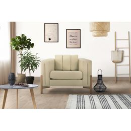 Sessel Home Affaire, B:100cm H:74cm T:88cm, beige, Wohnzimmer, Sessel, "Haki"