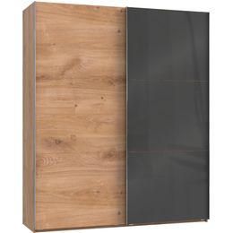 Schwebetürenschrank wimex, B:200cm H:236cm T:65cm, grau, Schränke, "Level by fresh to go", mit jeweils einer Glastür