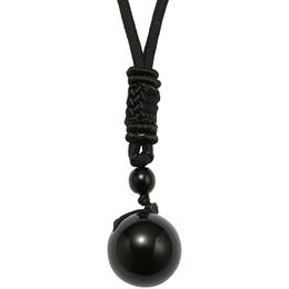 Firetti Damen Kette mit Anhänger "Schmuck Geschenk Halsschmuck Halskette Kugel", Acryl Nylon, L: 66 B: 3mm, schwarz, Acryl, Nylon, B:3mm, Halsketten,