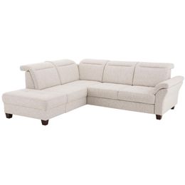 Ecksofa Home Affaire, B:260cm H:104cm T:235cm, beige, Luxus-Microfaser Lederoptik (100% Polyester);Struktur (100% Polyester);Luxus-Microfaser ALTARA