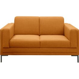 2-Sitzer, B:155cm H:82cm T:90cm, gelb, LOOKS by Wolfgang Joop, 100% Polyester, Sofas, "LOOKS VII", klare Linien, edles Design