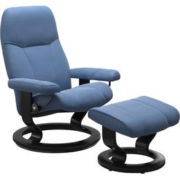 Relaxsessel stressless, B:72cm H:94cm T:70cm, blau, Leder BATICK: BATICK ist ein leicht korrigiertes, durchgefärbtes und genarbtes Möbelleder, bei