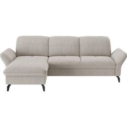 Sit & More Ecksofa SIT & MORE, B:267cm H:88cm T:200cm, beige, 90% Polyester, 10% Polyamid, Wohnzimmer, Sofas, "Leandro L-Form", Wahlweise mit Bett-, Kopfteil -