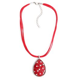 Allgäu Rebell ALLGÄU REBELL Damen Kette mit Anhänger "Henrike", rot, Basic, PTFE-Kunststoff, Halsketten, mit schimmernden Glassteinen