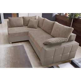 Ecksofa Collection AB, B:224cm H:84cm T:161cm, braun, Kunstleder SOFTLUX / Struktur (80% Polyester; 20% Polyacryl);Microfaser PRIMABELLE (100%