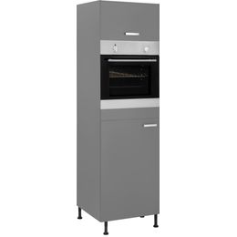 Backofen/Kühlumbauschrank Optifit, B:60cm H:211,8cm T:58,4cm, grau, Holzwerkstoff, Schränke, "Parma", Breite 60 cm