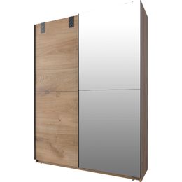 Schwebet&uuml;renschrank wimex, B:135cm H:198cm T:64cm, grau, Schr&auml;nke, "Cardiff", mit Spiegel