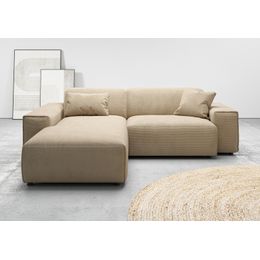 Ecksofa Andas, B:234cm H:71cm T:191cm, beige, 95% Polyester, 5% Nylon, Wohnzimmer, Sofas, "Glimminge L-Form auch in Breitcord, Feincord + Easy