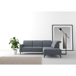Sit & More Ecksofa SIT & MORE, B:249cm H:84cm T:205cm, blau, Wohnzimmer, Sofas, "Bailando L-Form", wahlweise mit Kopfteilverstellung und Vorziehsitz, motorisch