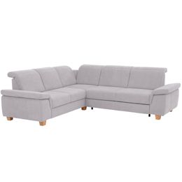 Ecksofa Home Affaire, B:256cm H:83cm T:236cm, silber, Luxus-Microfaser Florence (100% Polyester);Luxus-Microfaser weich (90% Polyester, 10%