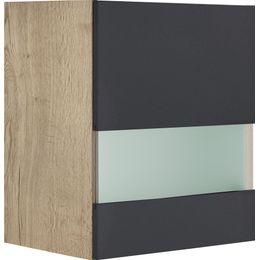Glashängeschrank Optifit, B:50cm H:57,6cm T:34,6cm, schwarz, Schränke, "Roth", Breite 50 cm