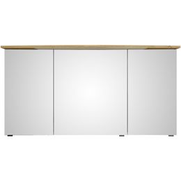 Badezimmerspiegelschrank SAPHIR, B:142cm H:71,9cm T:26,5cm, braun, Spanplatte, Schränke, "Serie 4010 Badezimmer-Spiegelschrank inkl. LED-Beleuchtung