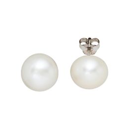 Jobo Damen Perlenohrringe, 10,5mm, Perlen Silber 925 (Sterlingsilber), silber, Perlen, Silber 925 (Sterlingsilber), Ohrringe, 925 Silber mit
