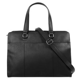 Bodenschatz Damen Shopper, schwarz, Leder, Strukturmuster, Taschen, echt Leder