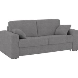 Schlafsofa Home Affaire, B:220cm H:85cm T:100cm, grau, Struktur/Luxus-Microfaser (100% Polyester);Struktur fein ( 100% Polyester), Wohnzimmer, Sofas,