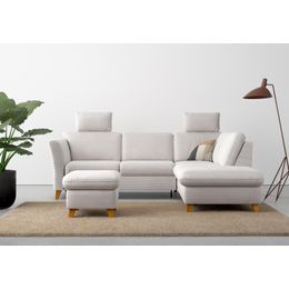 Ecksofa Home Affaire, B:252cm H:86cm T:213cm, silber, 95% Polyester, 5% Polyamid, Wohnzimmer, Sofas, "Trelleborg L-Form", wahlweise mit Bettfunktion
