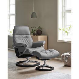 Relaxsessel stressless, B:83cm H:105cm T:74cm, grau, Leder BATICK: BATICK ist ein leicht korrigiertes, durchgefärbtes und genarbtes Möbelleder, bei
