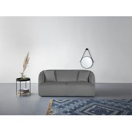 2-Sitzer Andas, B:174cm H:78cm T:82cm, grau, 100% Polyester, Sofas, "Knautschzone", auch mit Bouclé-Bezug