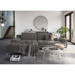 Sit & More Ecksofa SIT & MORE, B:290cm T:163cm, grau, Wohnzimmer, Sofas, "Latigo L-Form", mit Mega-Recamiere, wahlweise mit Bettfunktion und Bettkasten