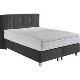 Boxspringbett, B:155cm L:210cm, grau, Westfalia Schlafkomfort, Bezug: Microvelours 100% Polyester;Polsterung: 100% Polyester, Komplettbetten, mit