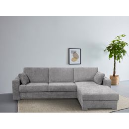 Ecksofa Home Affaire, B:300cm H:85cm T:173cm, grau, 100% Polyester, Wohnzimmer, Sofas, "Roma "L" Dauerschlaffunktion, mit Unterfederung",
