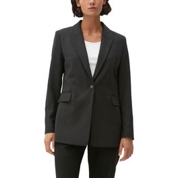 Damen Longblazer, schwarz, Gr. 42, s.Oliver BLACK LABEL, unifarben, Web, Obermaterial: 47% Polyester, 47% Viskose, 6% Elasthan. Futter: 51% Viskose,