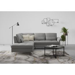 Ecksofa Inosign, B:263cm H:89cm T:224cm, grau, 100%Polyester, Wohnzimmer, Sofas, "Palm Beach L-Form", Federkern, mit Sitztiefenverstellung, wahlweise