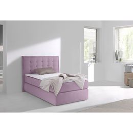 Boxspringbett Inosign, B:115cm L:210cm, rosa, Feinstruktur(100% Polyester);Bezug der Spiegelfläche Matratzendrell aus 100% Polyester, Komplettbetten,