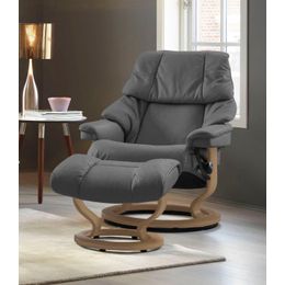 Relaxsessel stressless, B:88cm H:98cm T:78cm, grau, Leder BATICK: BATICK ist ein leicht korrigiertes, durchgefärbtes und genarbtes Möbelleder, bei
