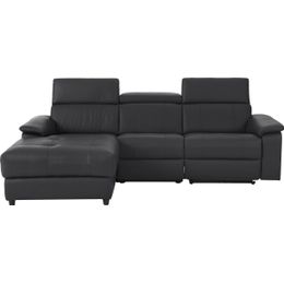 Ecksofa Home Affaire, B:252cm T:164cm, schwarz, Webstoff (95% Polyester/5% Nylon), Wohnzimmer, Sofas, "Binado, L-Form", mit manueller oder