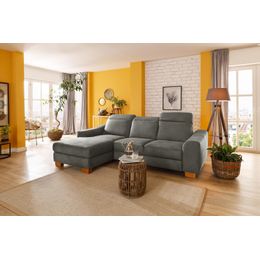 Ecksofa Home Affaire, B:264cm H:86cm T:170cm, grau, Luxus-Microfaser Florence (100% Polyester);Struktur fein (100% Polyester);Luxus-Microfaser