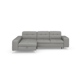 Sit & More Ecksofa SIT & MORE, B:286cm H:92cm T:176cm, silber, Wohnzimmer, Sofas, "Baviene L-Form", inklusive Sitztiefenverstellung und Federkern, wahlweise
