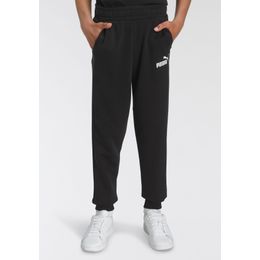 Puma Jungen Trainingshose "ESS LOGO PANTS TR CL B", schwarz, Gr. 128, unifarben, Sweatware, Obermaterial: 68% Baumwolle, 32% Polyester, Hosen