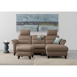 Sit & More Ecksofa SIT & MORE, B:250cm H:87cm T:163cm, braun, 100% Polyester, Wohnzimmer, Sofas, "Mellum L-Form", Federkern, wahlweise mit Bettfunktion,