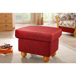 Hocker Home Affaire, B:62cm H:45cm T:50cm, rot, Chenille (70% Polyacryl, 30% Polyester);Chenille (70% Polyacryl, 30% Polyester) auf Korpus und