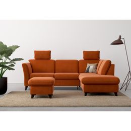 Ecksofa Home Affaire, B:252cm H:86cm T:213cm, rosa, 95% Polyester, 5% Polyamid, Wohnzimmer, Sofas, "Trelleborg L-Form", wahlweise mit Bettfunktion