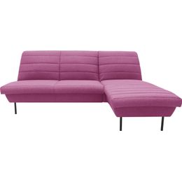 Ecksofa, B:214cm H:92cm T:168cm, rosa, LOOKS by Wolfgang Joop, 100% Polyester, Wohnzimmer, Sofas, "LOOKS IX L-Form", Quersteppung, ohne Armlehnen