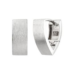 Jobo Damen Paar Creolen, Silber 925 (Sterlingsilber), silber, Silber 925 (Sterlingsilber), Ohrringe, spitz 925 Silber matt