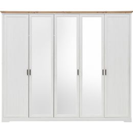 Kleiderschrank Schlafkontor, B:264cm H:220cm T:64cm, braun, MDF, Spanplatte, Schlafzimmer, Schr&auml;nke, "Jasmin II", im Landhausstil
