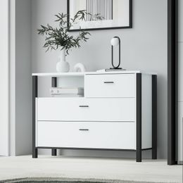 Kommode FORTE, B:104,8cm H:85,1cm T:40,2cm, grau, Dekorfolie, Spanplatte, Schlafzimmer, Sideboards, "High Rock"