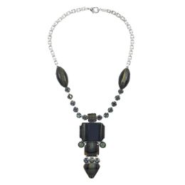 Damen Kette mit Anhänger "Tina", schwarz, Basic, Collezione Alessandro, Kunstfaser, Halsketten, Made in Italy