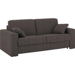 Schlafsofa Home Affaire, B:200cm H:85cm T:100cm, braun, Struktur/Luxus-Microfaser (100% Polyester);Struktur fein ( 100% Polyester), Wohnzimmer,