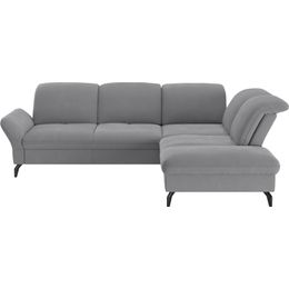 Sit & More Ecksofa SIT & MORE, B:288cm H:88cm T:242cm, grau, 100% Polyester, Wohnzimmer, Sofas, "Leandro L-Form", Wahlweise mit Bett-, Kopfteil - und
