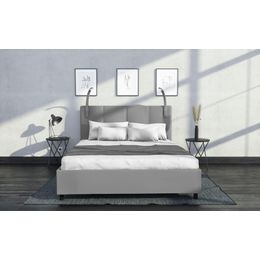 Polsterbett, B:150cm L:210cm, grau, Westfalia Schlafkomfort, Bezug Bett: Kunstleder 100% Polyurethan;Bonnell-Federkernmatratze: 51% Polypropylen, 39%